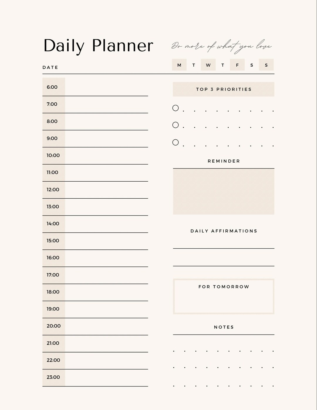 Customizable Daily Planner - Etsy