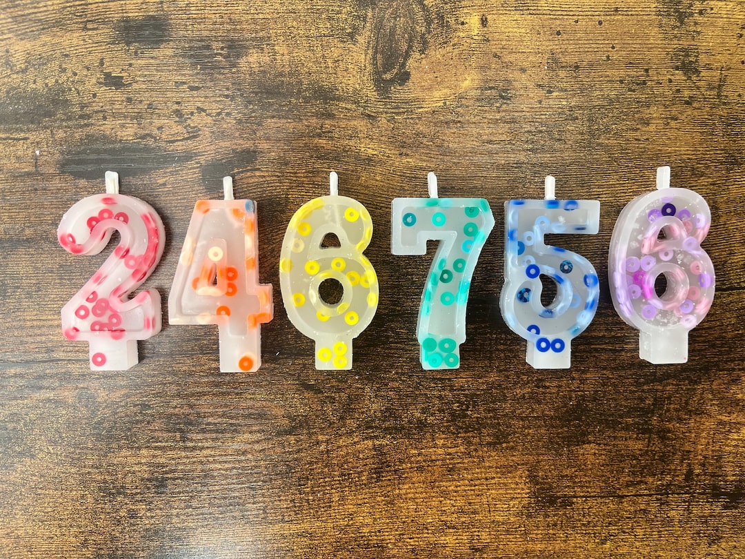 Custom Number Birthday Candle, Rainbow, Colorful, Personalized Party ...