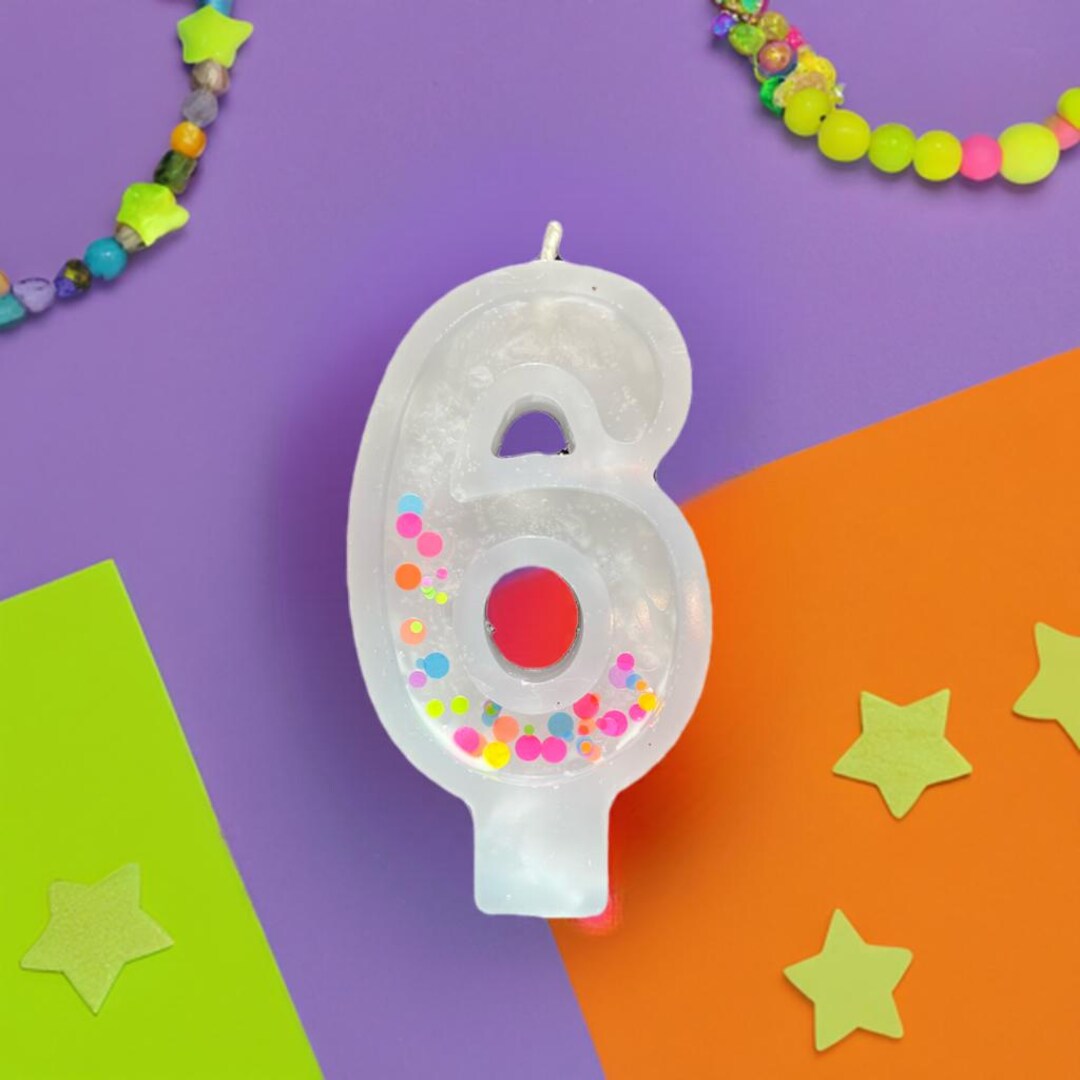 Neon Number Birthday Candles, Personalized Party Cake Decorations ...