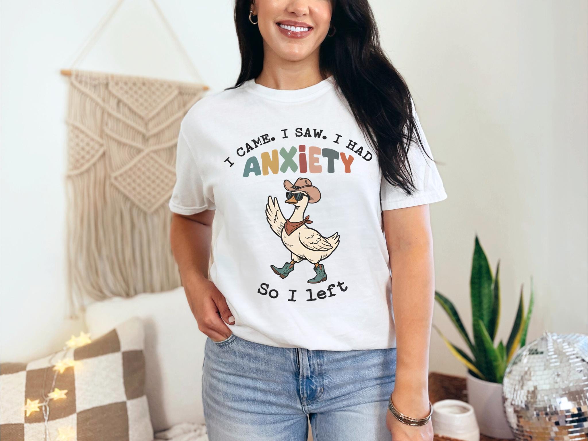 Funny Anxiety Cowboy Goose PNG, Silly Goose PNG Sublimation, Introvert ...