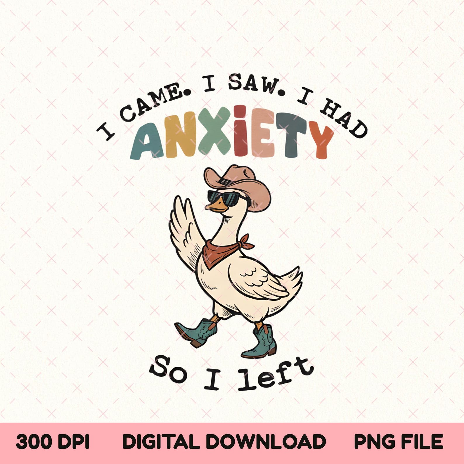 Funny Anxiety Cowboy Goose PNG, Silly Goose PNG Sublimation, Introvert ...