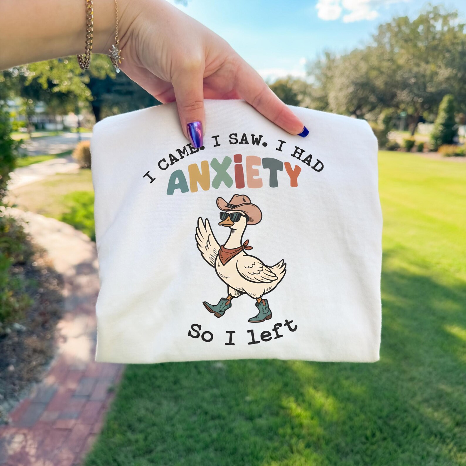 Funny Anxiety Cowboy Goose PNG, Silly Goose PNG Sublimation, Introvert ...
