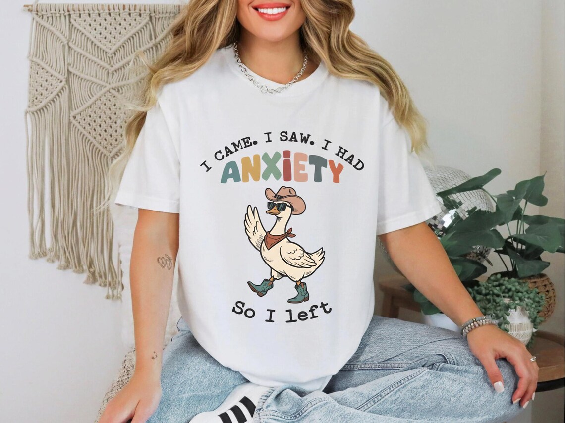 Funny Anxiety Cowboy Goose PNG, Silly Goose PNG Sublimation, Introvert ...