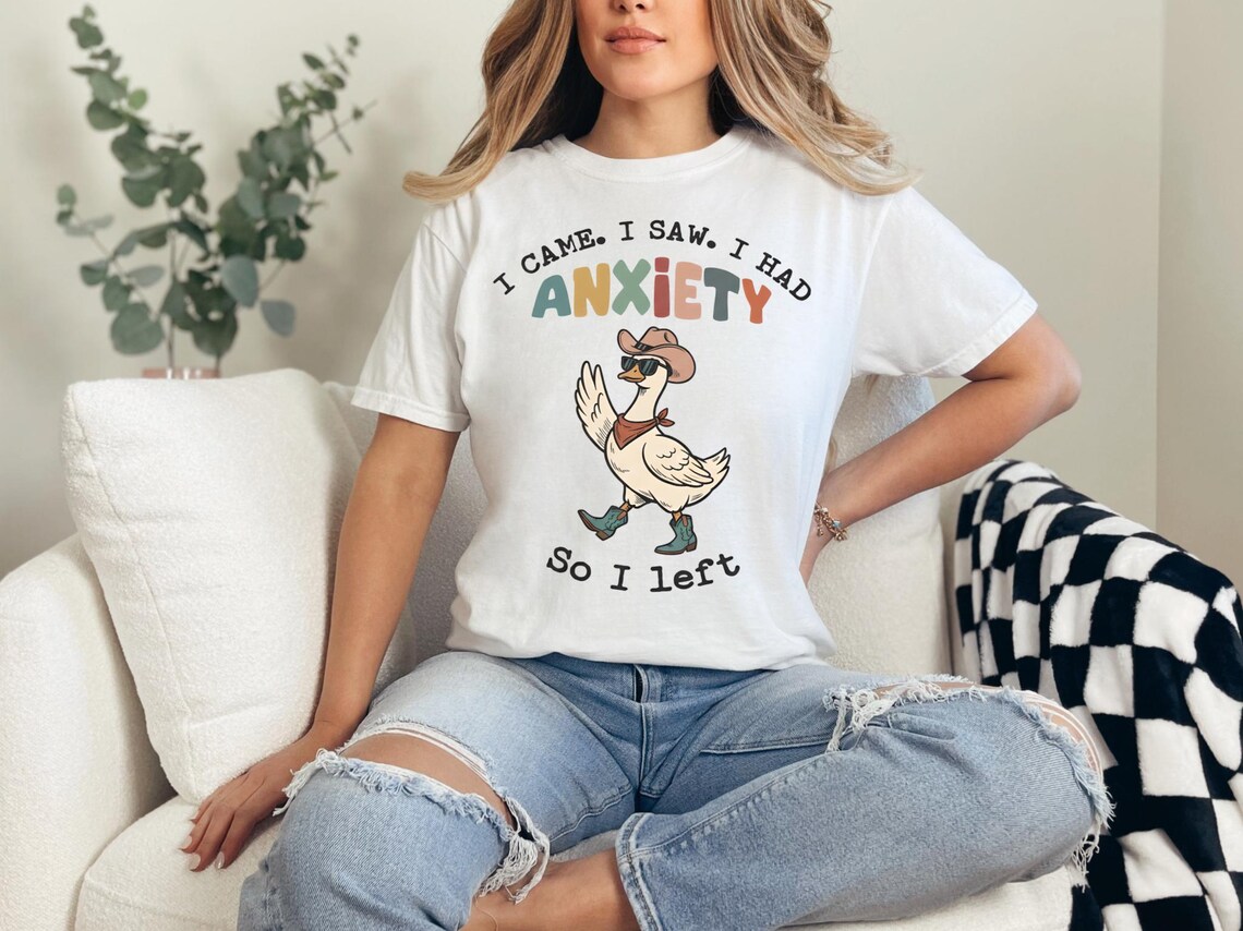 Funny Anxiety Cowboy Goose PNG, Silly Goose PNG Sublimation, Introvert ...