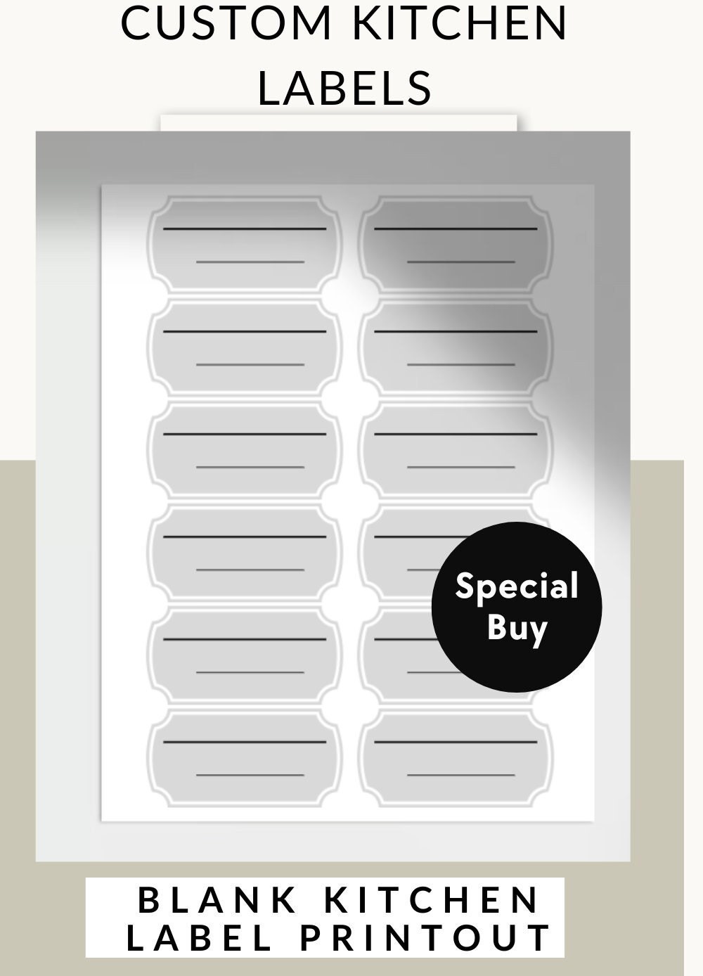 Customizable Kitchen Pantry Labels - Etsy