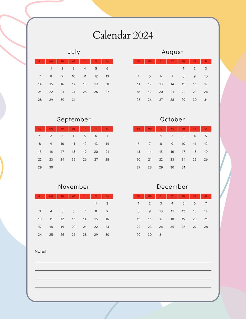 Super Teacher Worksheets 2024 Yearly Calendar Planner - Etsy