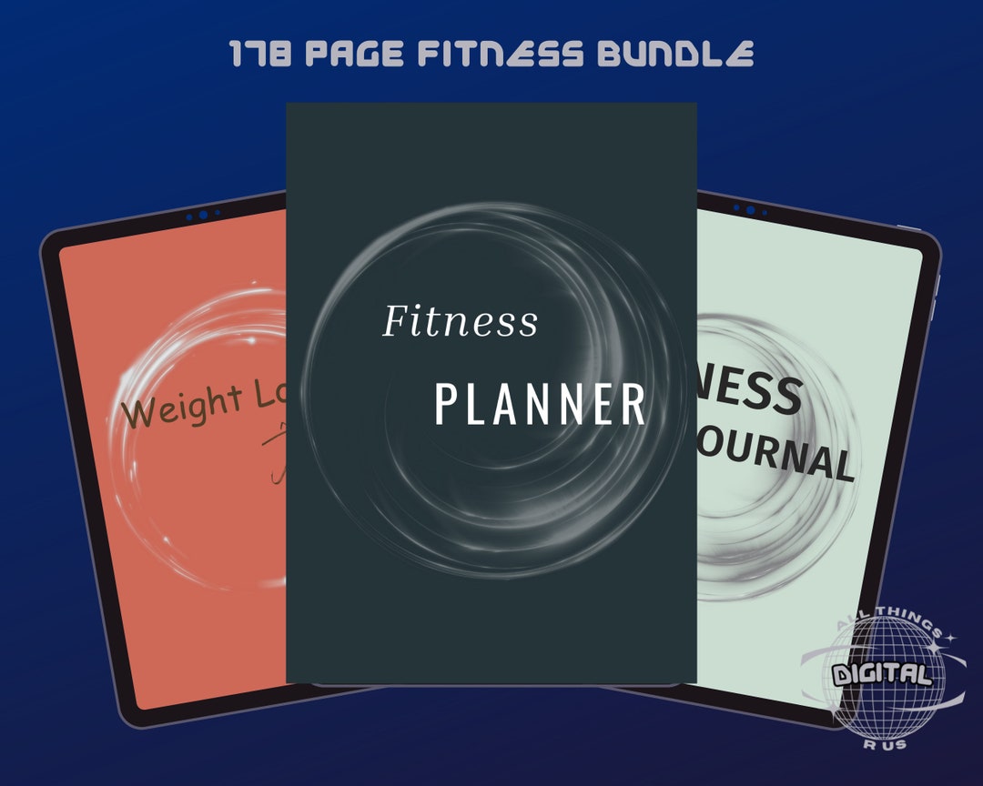 Customizable Digital Fitness Planner Bundle Editable in Canva for ...