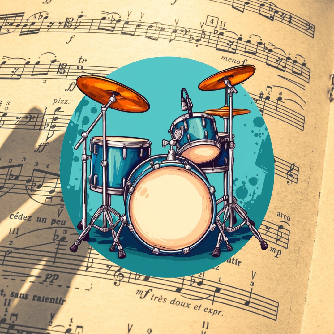 146 Drums, Musical Instrument Sticker, Musician Sticker, Guitar Case ...