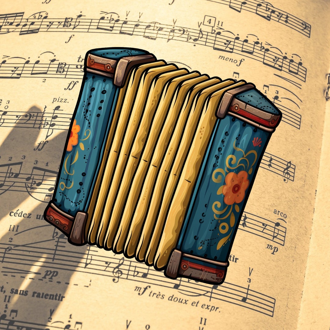 141 Accordion, Musical Instrument Sticker, Musician Sticker, Guitar ...