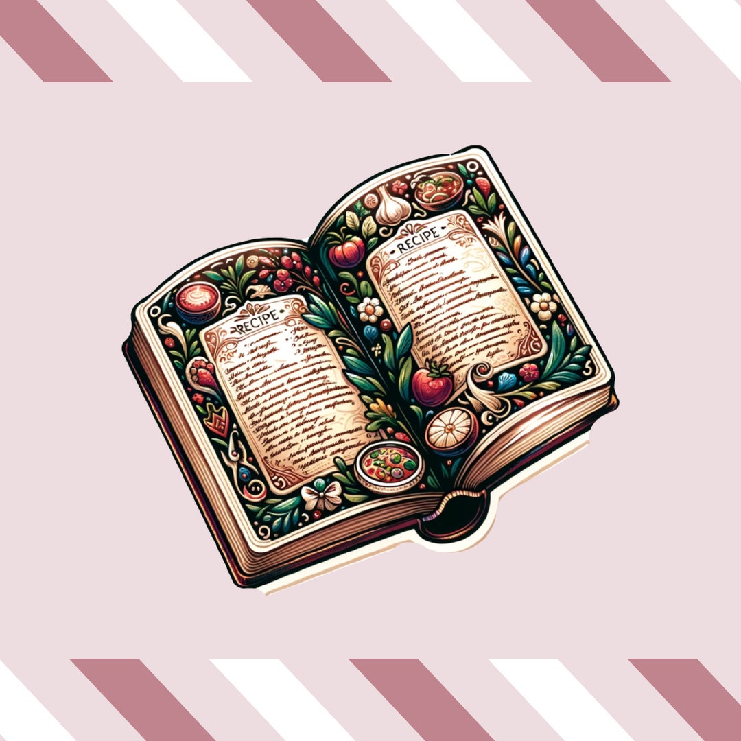 113 Recipe Book, Waterproof Sticker, Vinyl Stickers, Water Bottle ...