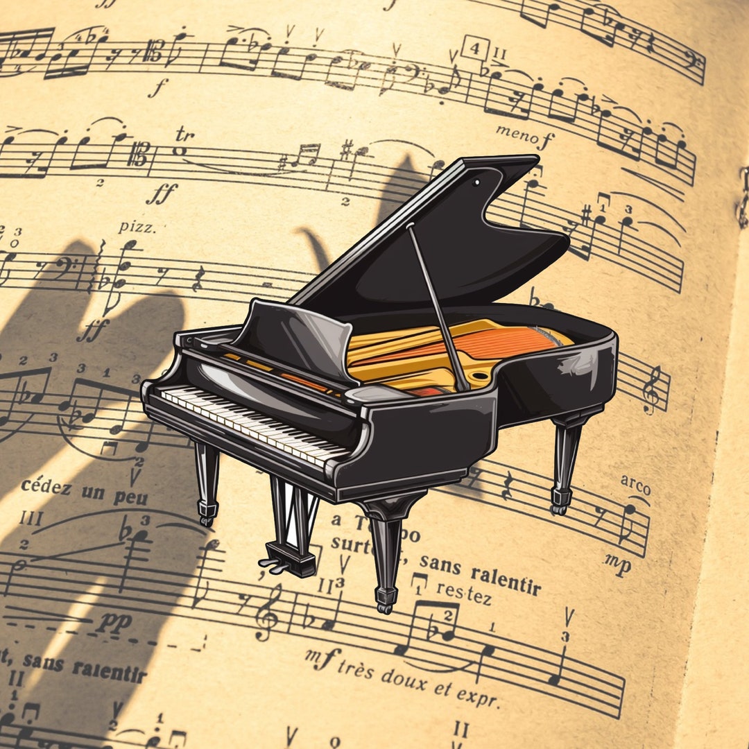 Piano, Musical Instrument Sticker, Musician Sticker, Guitar Case ...
