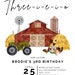 Three-i-e-i-o 3rd Birthday Digital Invite Template-farm Theme - Etsy