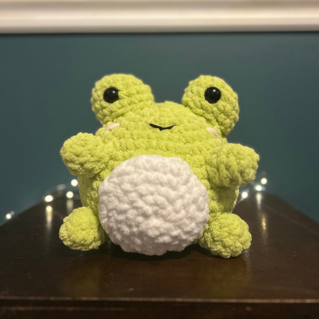 Fran the Frog, Crochet Frog, Stuffed Frog, Frog Plushy, Green, Handmade ...