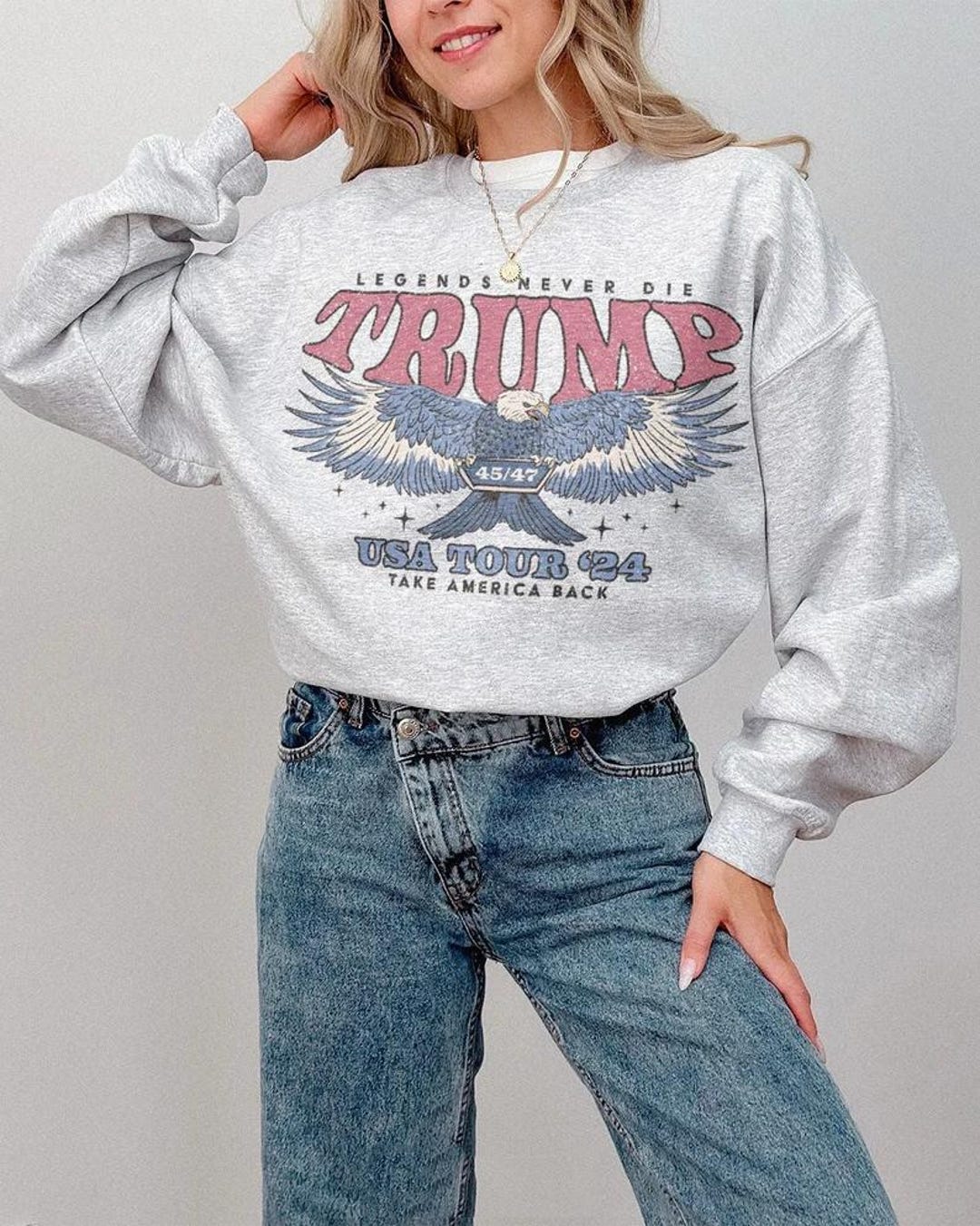 Retro Trump 2024 Election Crewneck Take America Back Republican ...