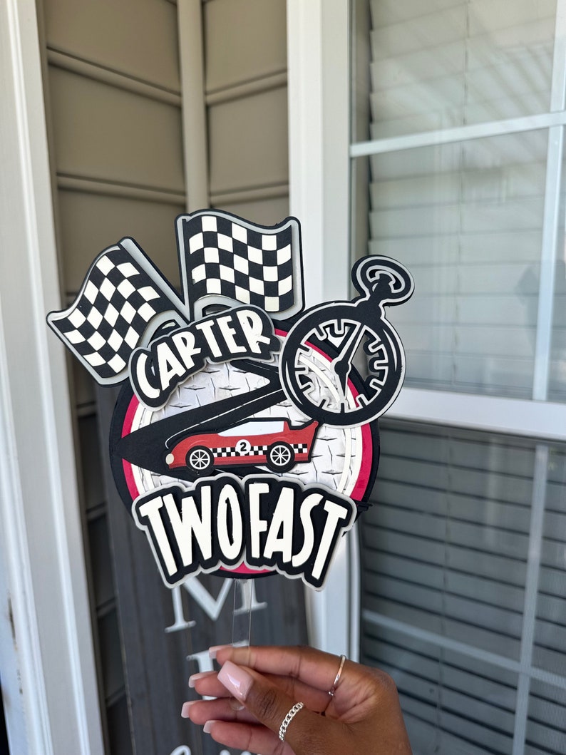 Two Fast Cake Topper Red/white - Etsy