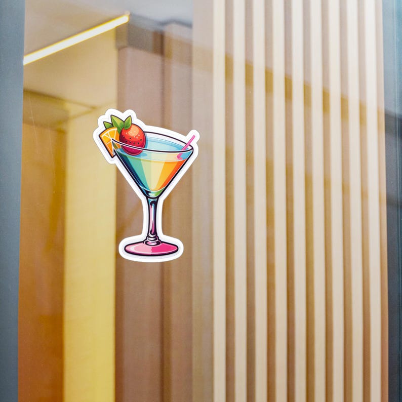 Martini Glass Sticker Cute Laptop Sticker Girls Night Out Cocktail ...