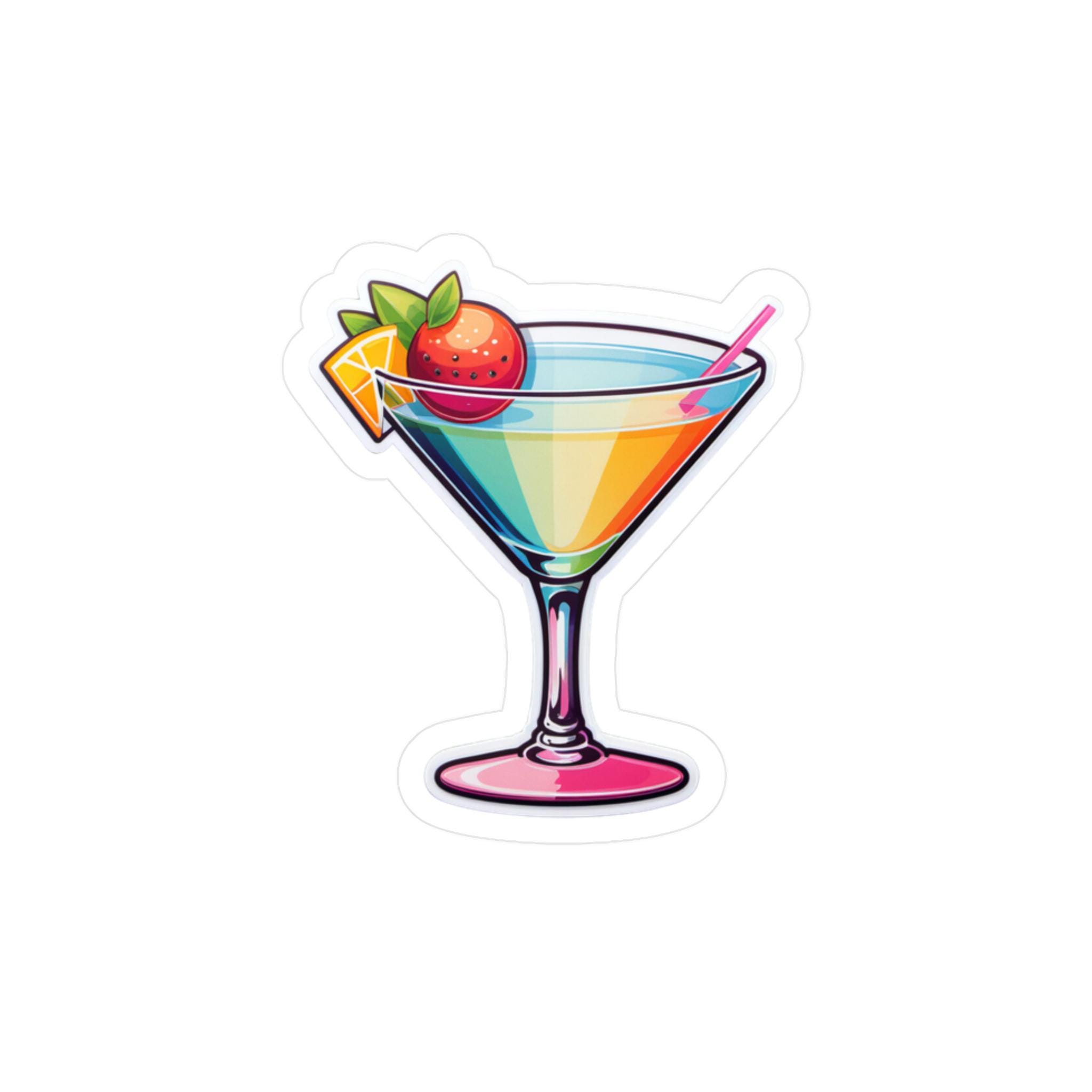 Martini Glass Sticker Cute Laptop Sticker Girls Night Out Cocktail ...