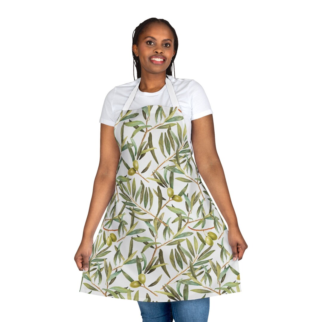 Olive Leaf Design - Greek Olive Leaves - Apron, 5-color Straps - 5 ...