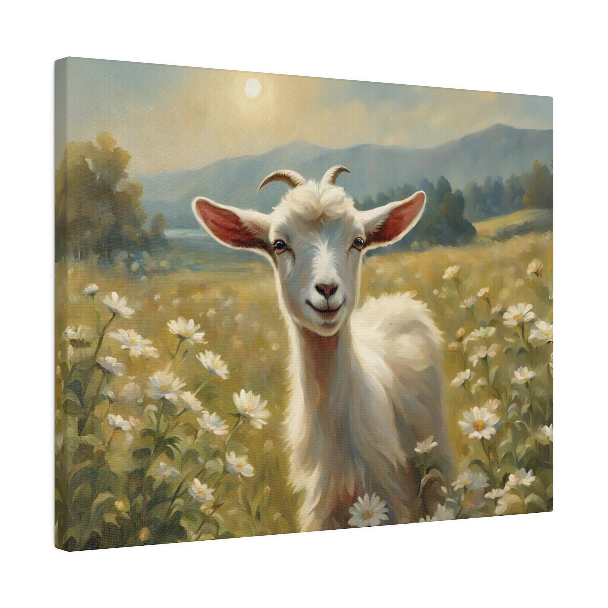 Goat Wall Art Decor Canvas Print, Livingroom Wall Art Decoration, Ready ...