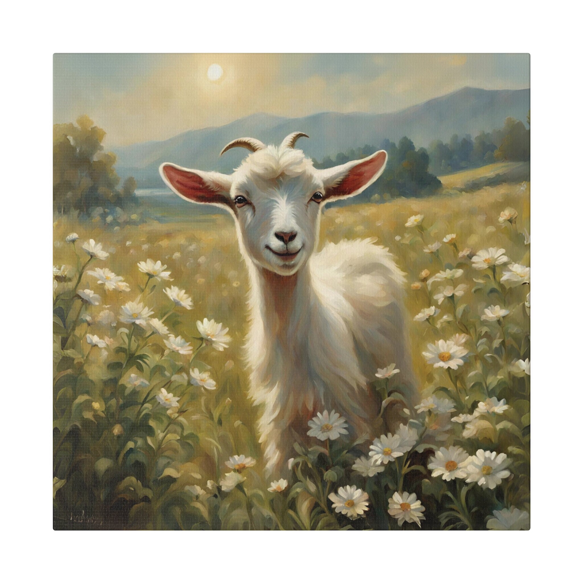Goat Wall Art Decor Canvas Print, Livingroom Wall Art Decoration, Ready ...