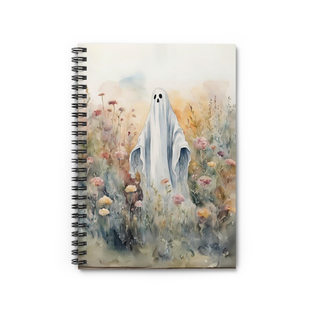 Spooky Ghost Art Ruled Line Spiral Notebook, Unique Office Gift Art ...