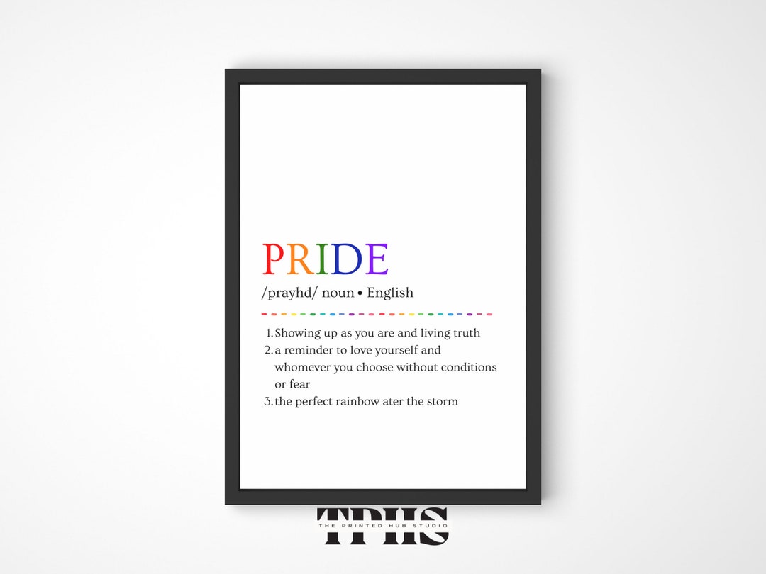 Pride Definition Print, LGBTQ Gift, Coming Out Gift, Pride Office Decor ...