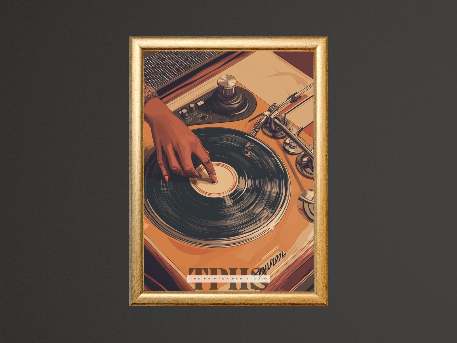 Broken Vintage Turntable Art Black Woman Art African American Music ...