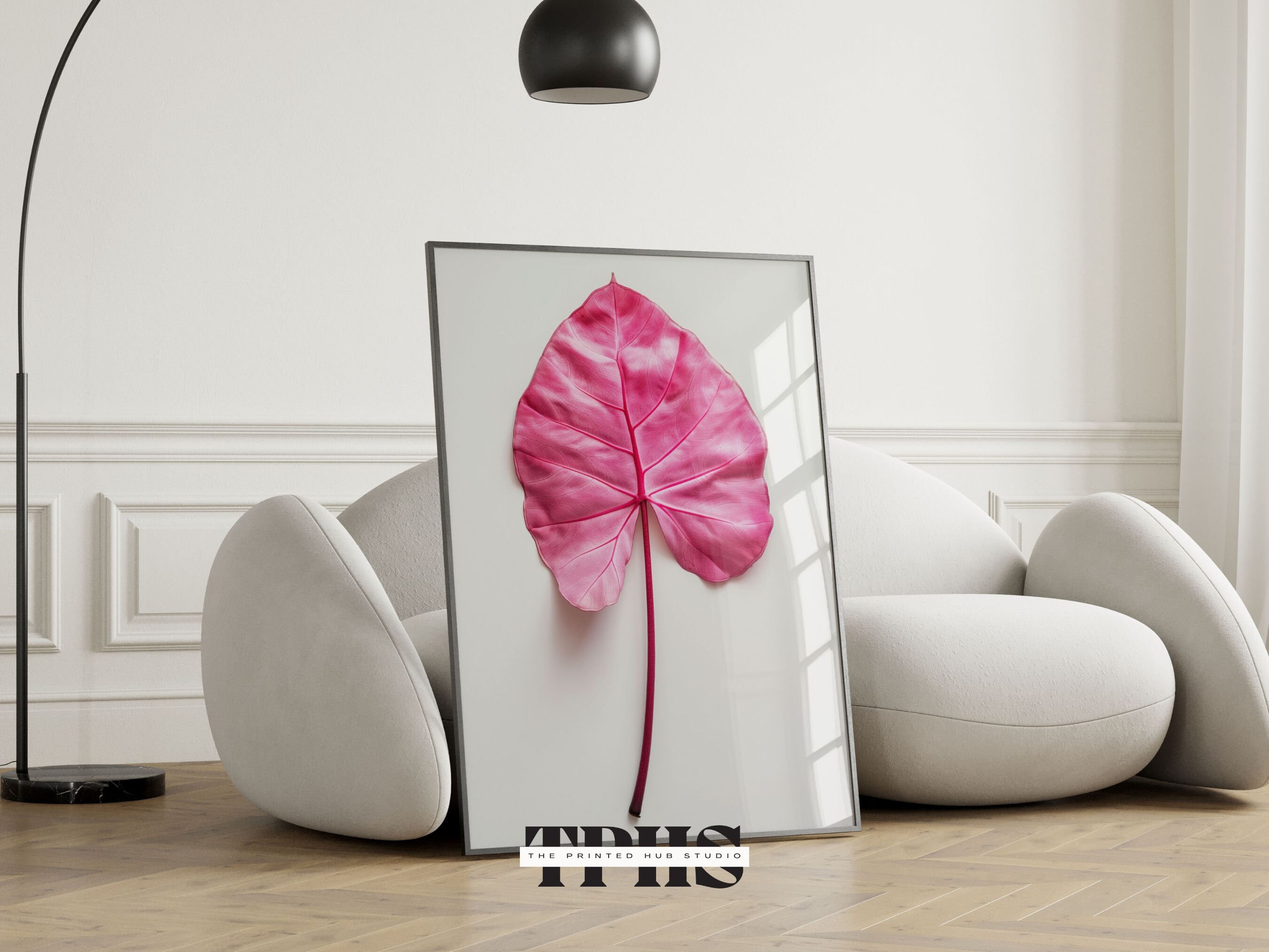 Alocasia Dragon Tooth Wall Art Botanical Wall Decor Pink Home Art Deco ...