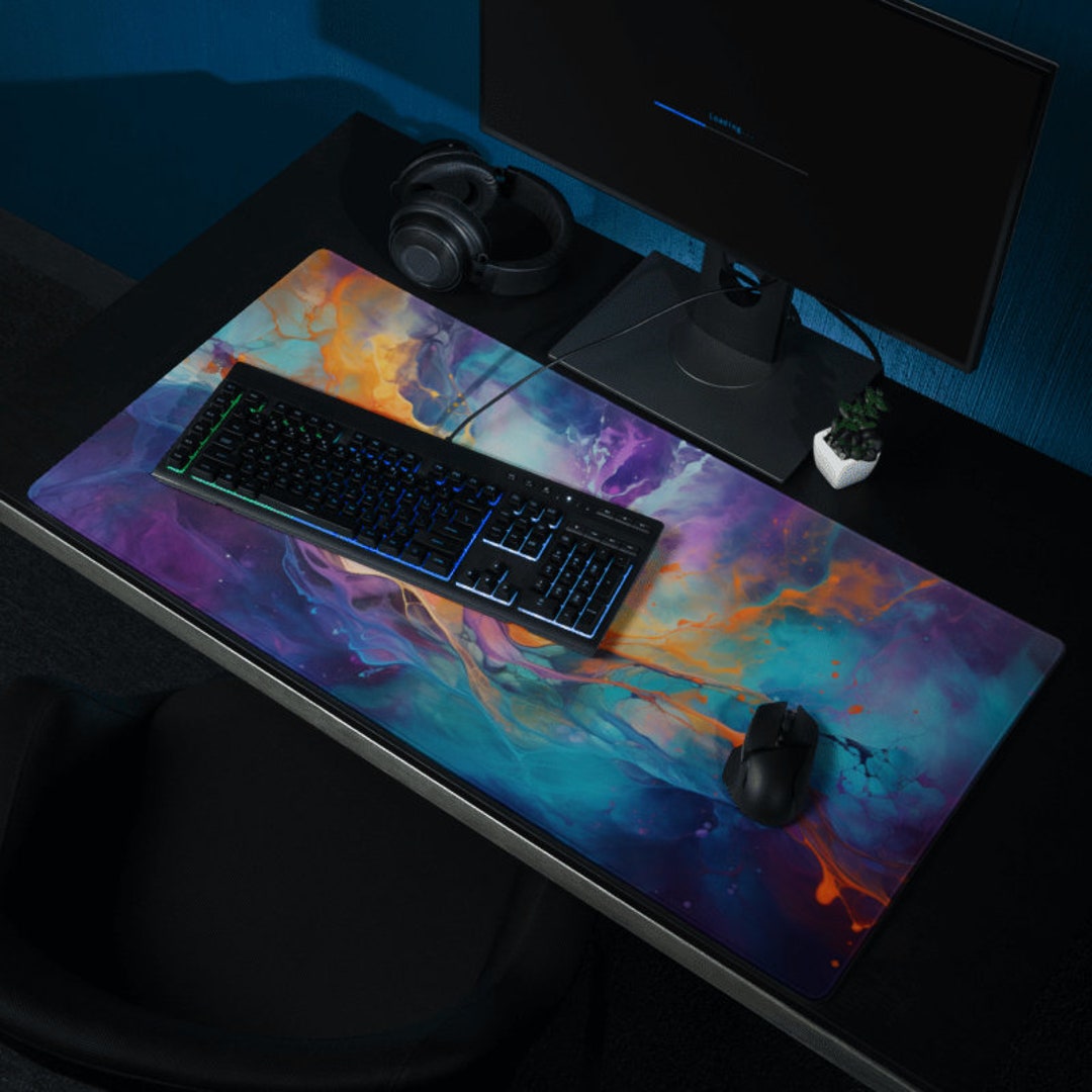 Water Splash Gaming Mouse Keyboard Pad Mat Space Twist Abstract ...