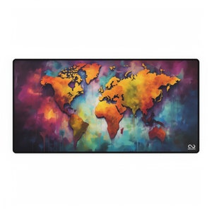 Abstract World Map Gaming Mouse Keyboard Pad Mat Space Twist Abstract ...