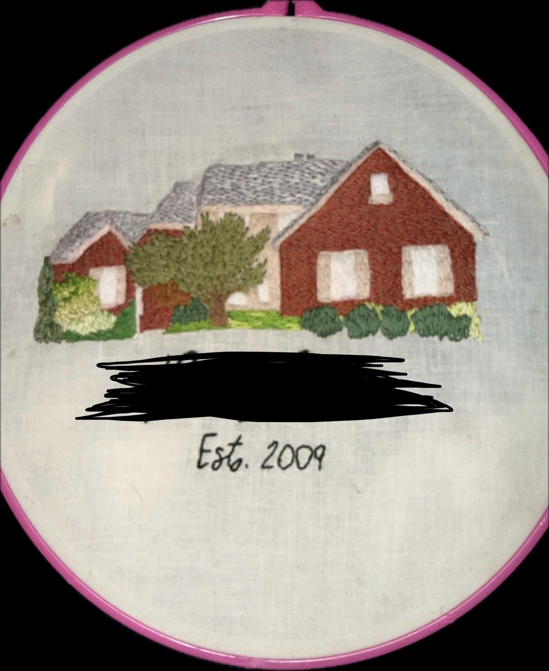 Custom Hand-embroidered House Portrait – Personalized Home Embroidery ...