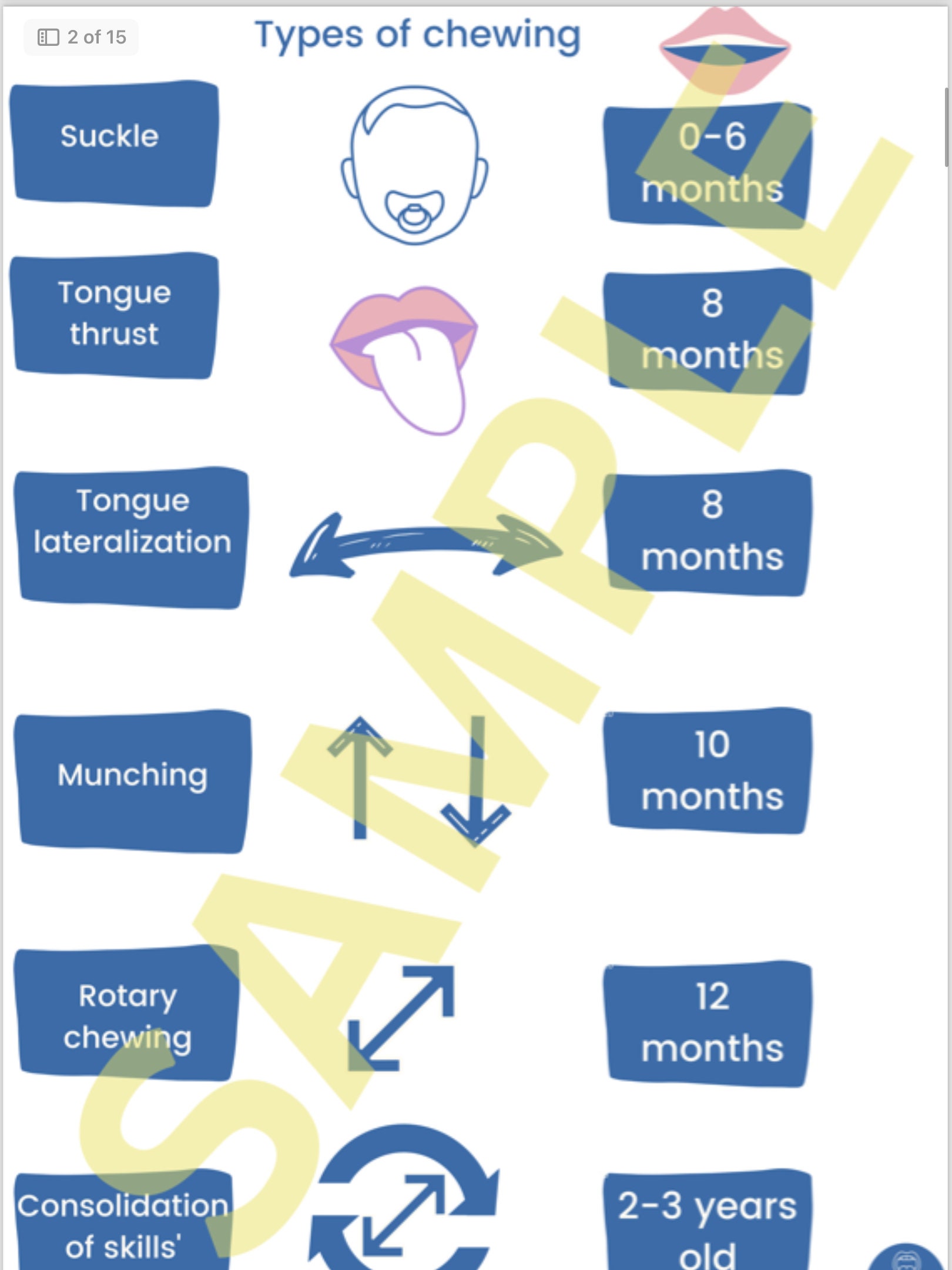 Speech Therapy/feeding Therapy Types of Chewing Handouts - Etsy