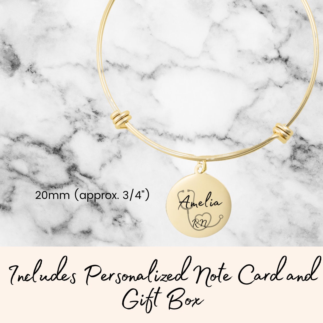 Cheers to a New RN - Personalized Pendant Bracelet Gift Set" Registered ...