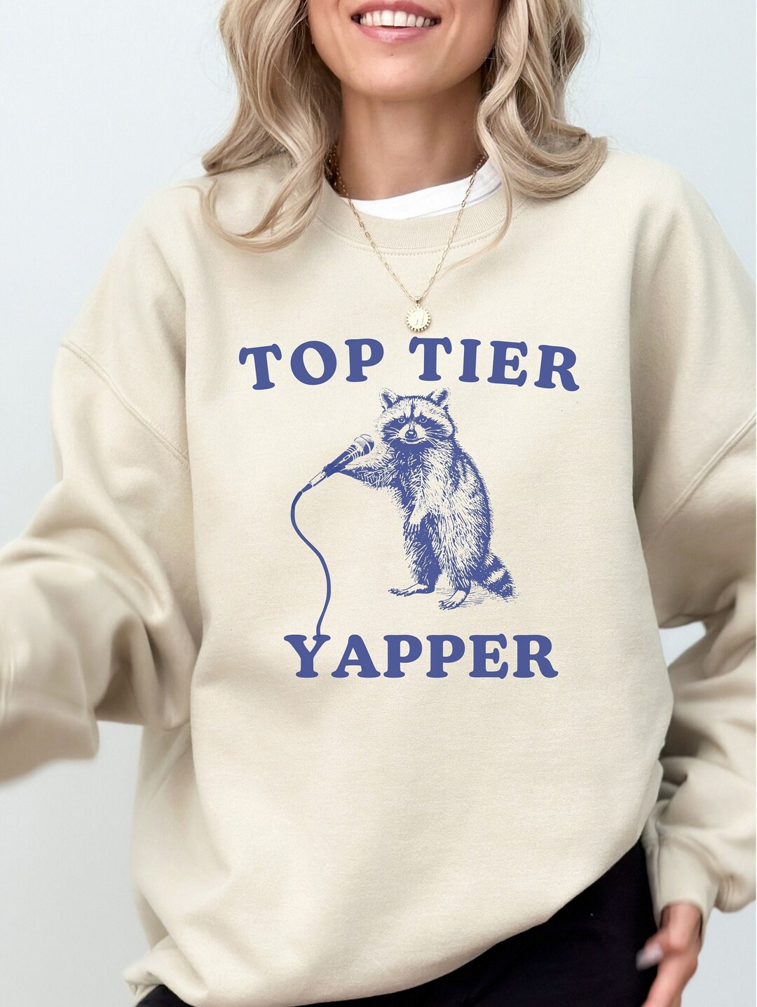 Top Tier Yapper, Meme Sweater, Retro Cartoon Swearshirt, Silly Shirts ...