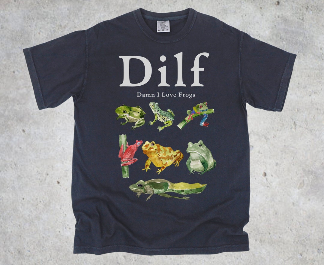 Dilf Damn I Love Frogs Frog 90s Vintage Graphic Shirt, Retro Toad Tee ...