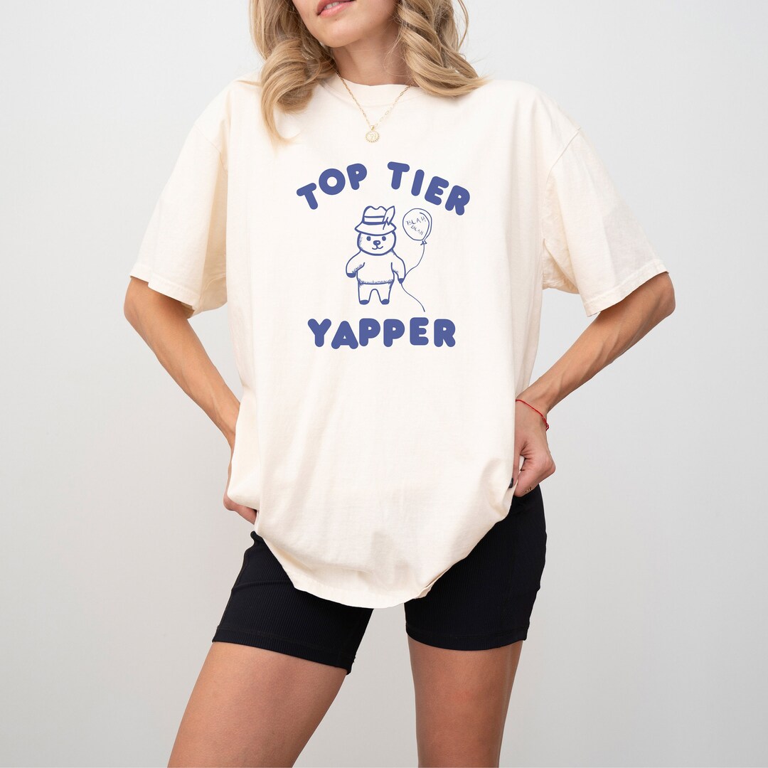 Top Tier Yapper, Meme T Shirt, Retro Cartoon T Shirt, Oversized, Silly ...