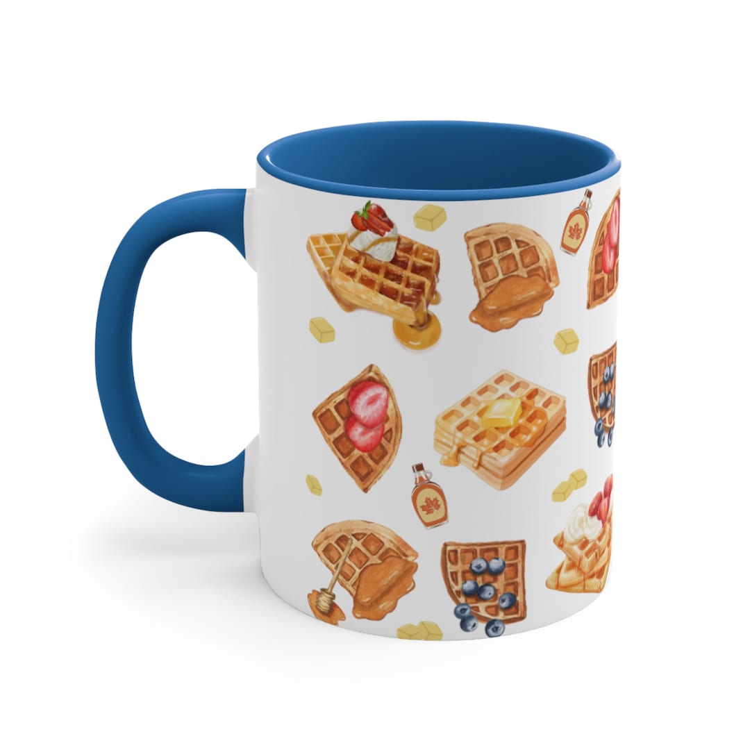 Waffle Accent Coffee Mug, 11oz. Waffles Mug, Breakfast Mug. - Etsy