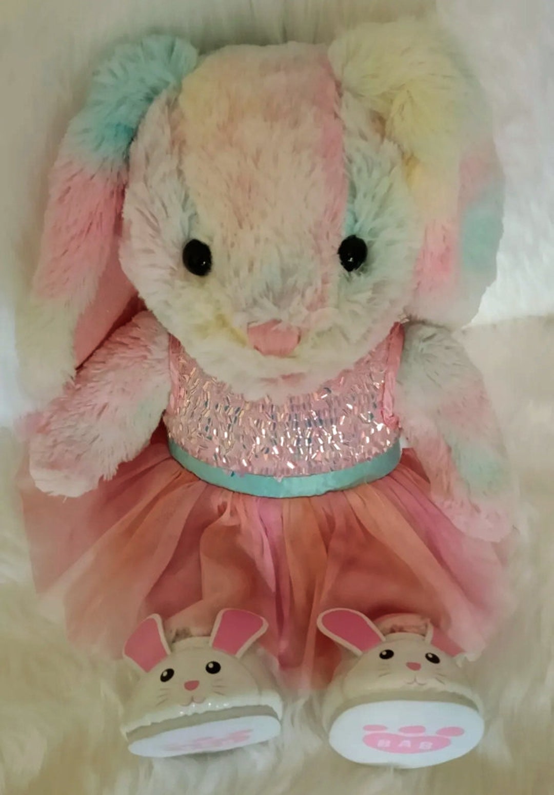 Build a Bear Pastel Swirl Pawlette Bunny Rabbit Limited Ed in Bunny ...