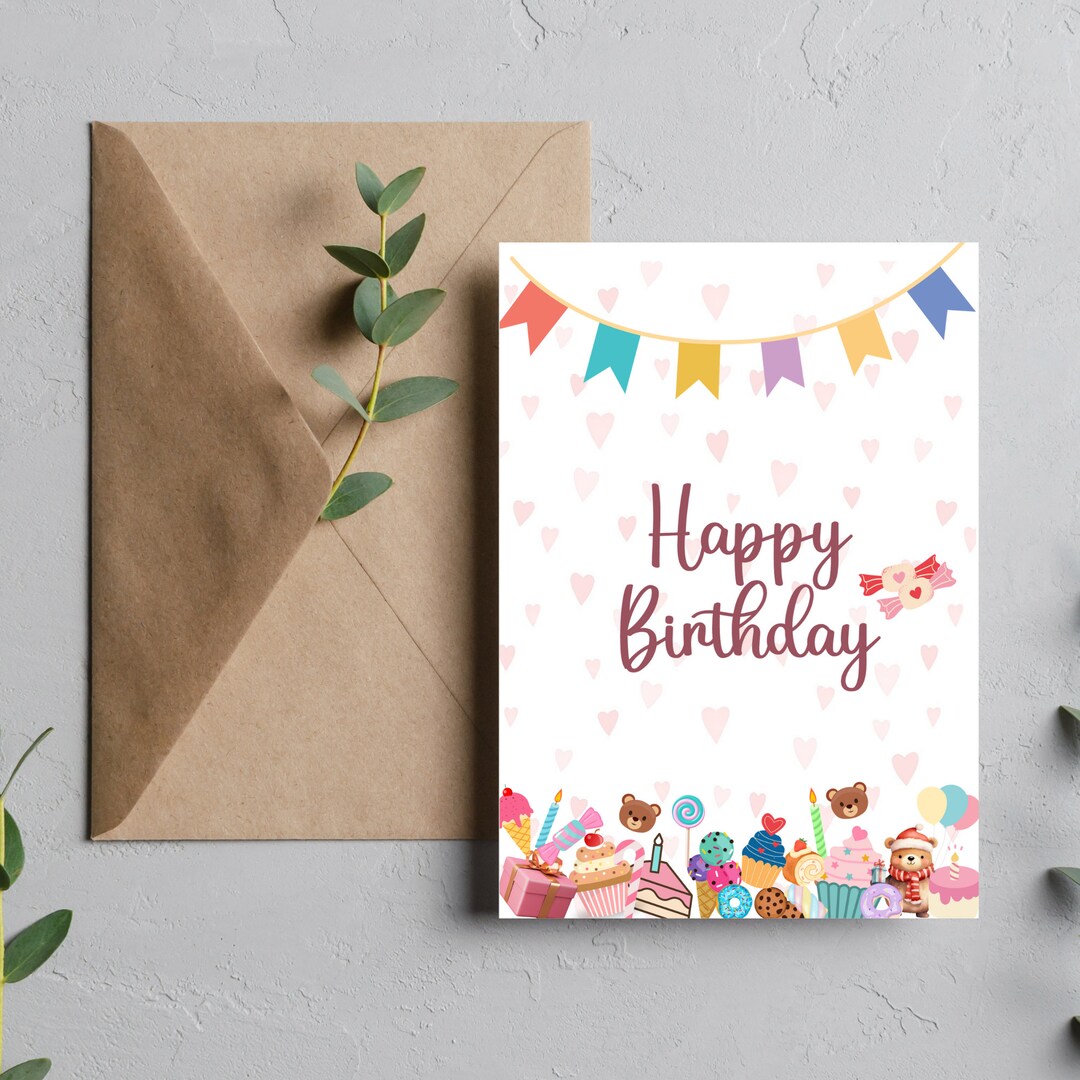 Printable Birthday Card| Happy Birthday Card Printable| Digital ...