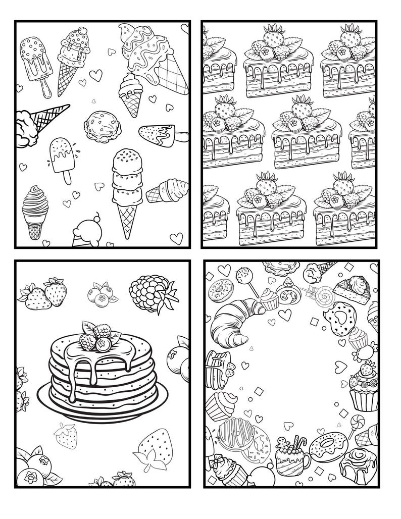 Dessert Themed Coloring Book| Digital Coloring Book| Coloring Book for ...