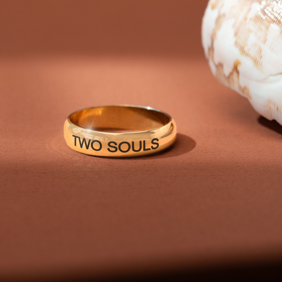 Custom Engraved Stackable Rings Gift Couple Personalized Name Matching ...