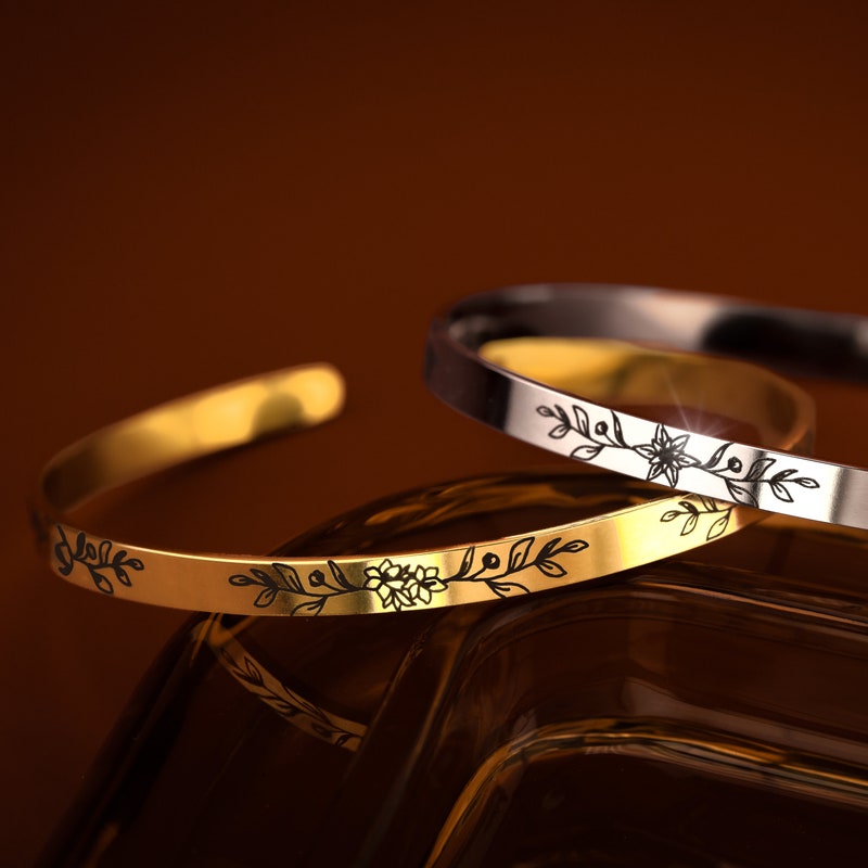 Flower Bangle - Etsy