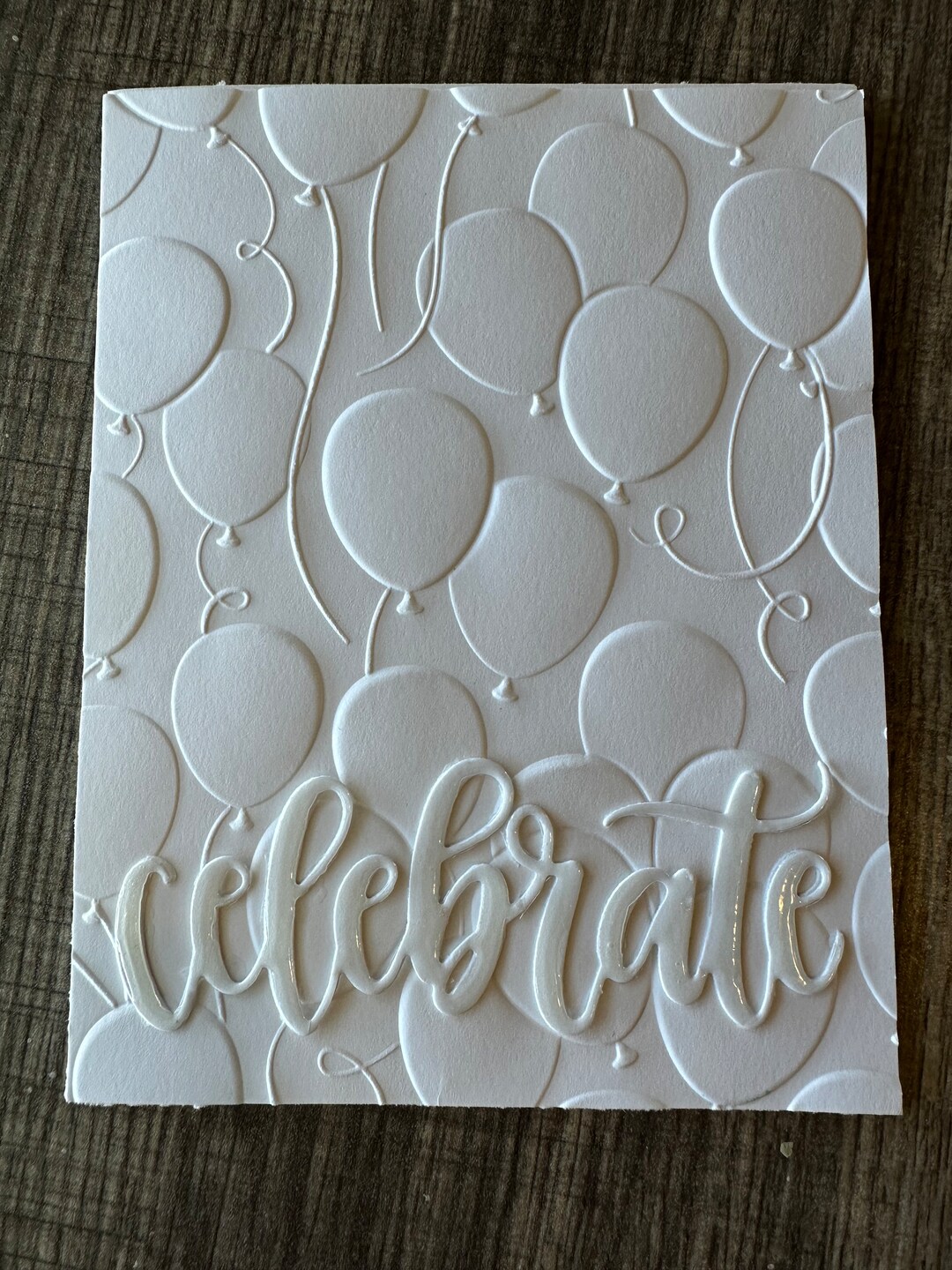 Elevate Your Celebration With Our Card. the White Embossed Balloon ...
