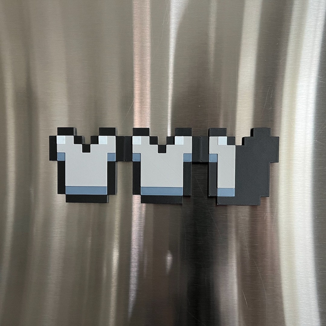 The Set of 3 Pieces of Minecraft Armor Fridge Magnets | Pixel Armor ...