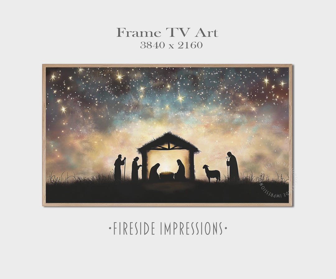 Christmas Nativity Scene Digital Frame TV Art| Classic Christmas Art ...