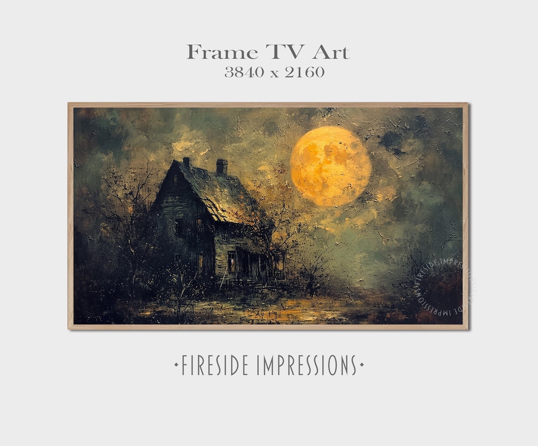 Halloween Haunted House Frame TV Art: Spooky Digital Download - Etsy