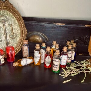 Mini Potion Bottles: Cold Colors - Etsy UK
