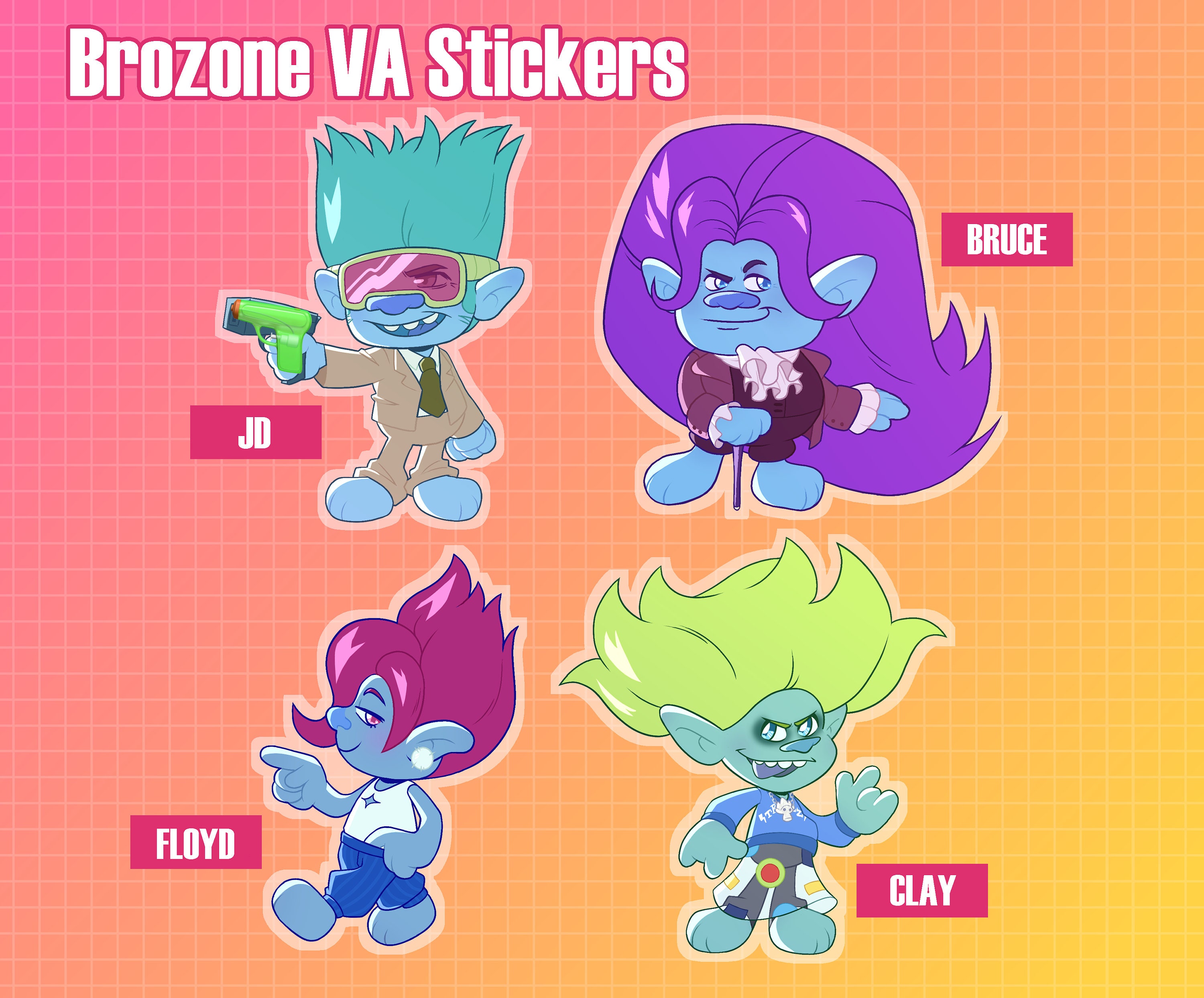 Brozone VA Stickers trolls - Etsy