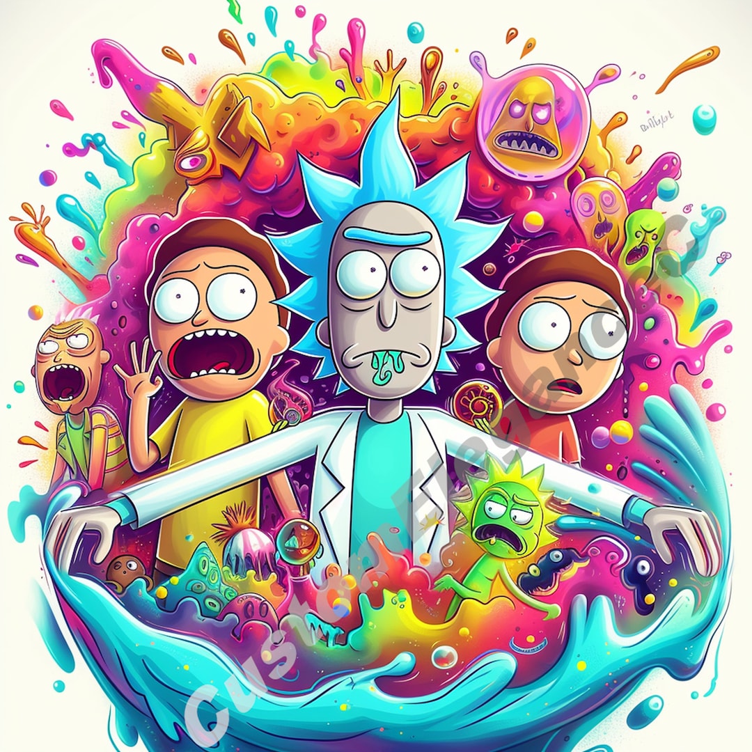 Rick and Morty Sticker Png Designcartoon Digital Artpng-rick and Morty ...