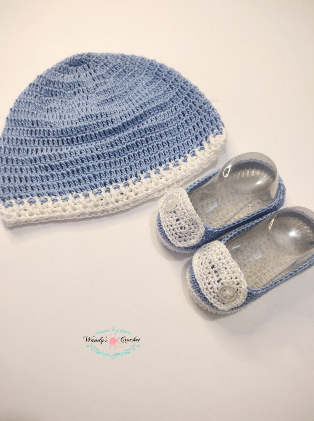 Crochet Baby Set, Crochet Baby Shoes and Branie Set, Crochet Baby ...